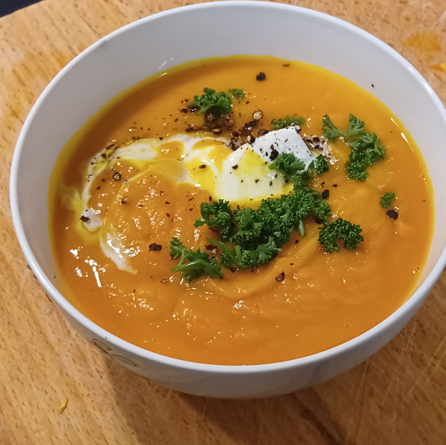 Recette Soupe, velouté de potimarron super facile - CookCard.org