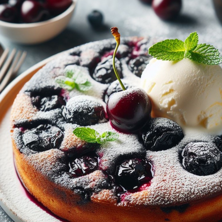 Recette Le clafoutis facile aux cerises noires - CookCard.org